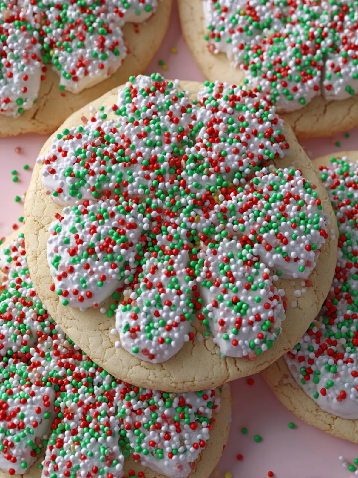 white chocolate nonpareil sugar cookies